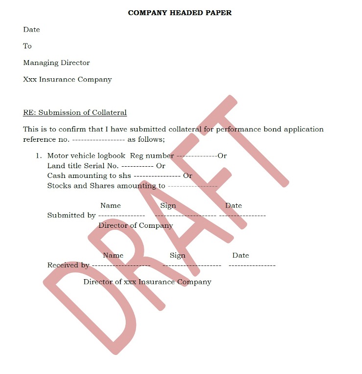 receipt of collateral